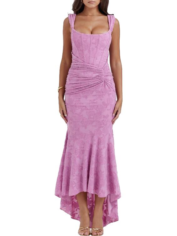 HOUSE OF CB HOUSE OF CB Cesca Floral Ruched High-Low Dress